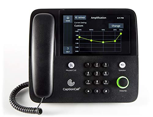 CaptionCall 67Tb Amplified Captioned Corded Home Telephone with Touch Screen, 58dB Amplification, Caller ID, Answering Machine, Bluetooth, Loud Ringer for Hearing Impaired