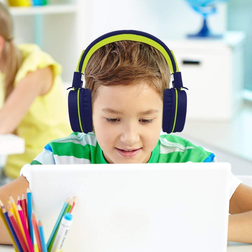 ELECDER Kids Headphones Bundle for Children Girls Boys Teens Foldable Adjustable On Ear Headphones 3.5mm Jack Compatible Cellphones Computer MP3/4 Kindle Airplane School Tablet