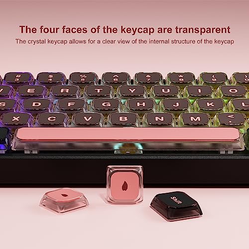 dagaladoo XVX 125 Keys Low Profile Sakura Pudding keycaps,Dye Sublimation PBT Keycap,Transparent keycaps,Suitable for most60% 65% 70% 100% Cherry Gateron MX Switches Mechanical Keyboard