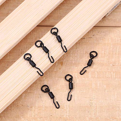 Awakingdemi 20x Spinner Swivel for Ronnie Rig Carp Fishing Tackle Tool Accessories Black