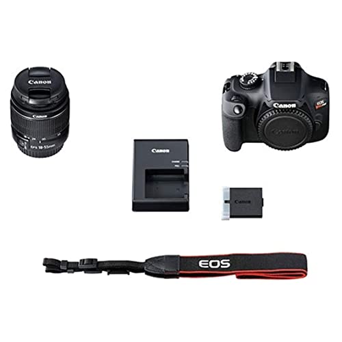 Canon Rebel T100 (EOS 4000D) DSLR Camera w EF-S 18-55mm F/3.5-5.6 Zoom Lens+ Case + 64GB Memory(28pc Bundle) (Renewed)