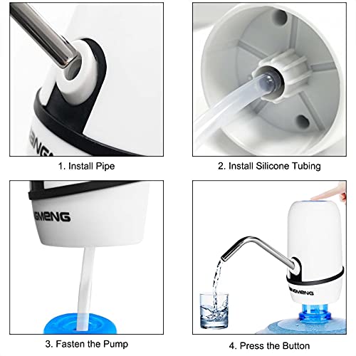 BANGMENG Water Bottle Pump,Electric Drinking Water Pump,USB Rechargeable Portable Water Dispenser,Automatic Shut-Off Water Pump Dispenser for Universal 5 Gallon Bottles