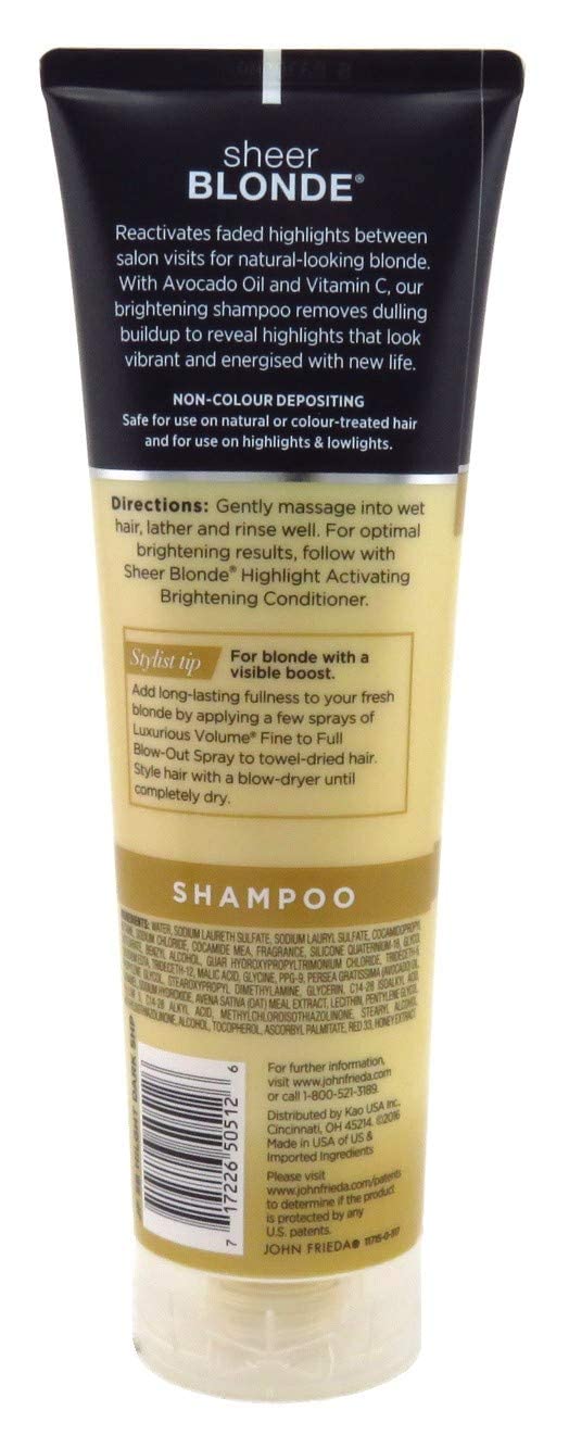 John Frieda Sheer Blonde Highlight Activating Brightening Shampoo Darker Blondes, 8.45 oz