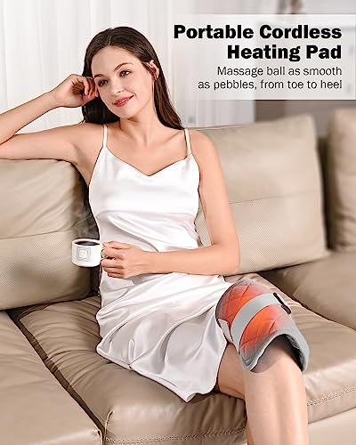 Cordless Heating Pad, Portable and Rechargeable for Back Pain, Neck and Shoulders and Cramps, Ultra-Soft 9.8" x 15.7" with Adjustable Strap, 3 Heat Settings & Fast Heating, w/ 5000mAh Battery - Gray