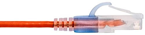 Monoprice SlimRun Cat6A Ethernet Patch Cable - Network Internet Cord - RJ45, 550Mhz, UTP, Pure Bare Copper Wire, 10G, 30AWG, 7 Feet, Orange- Pack of 5