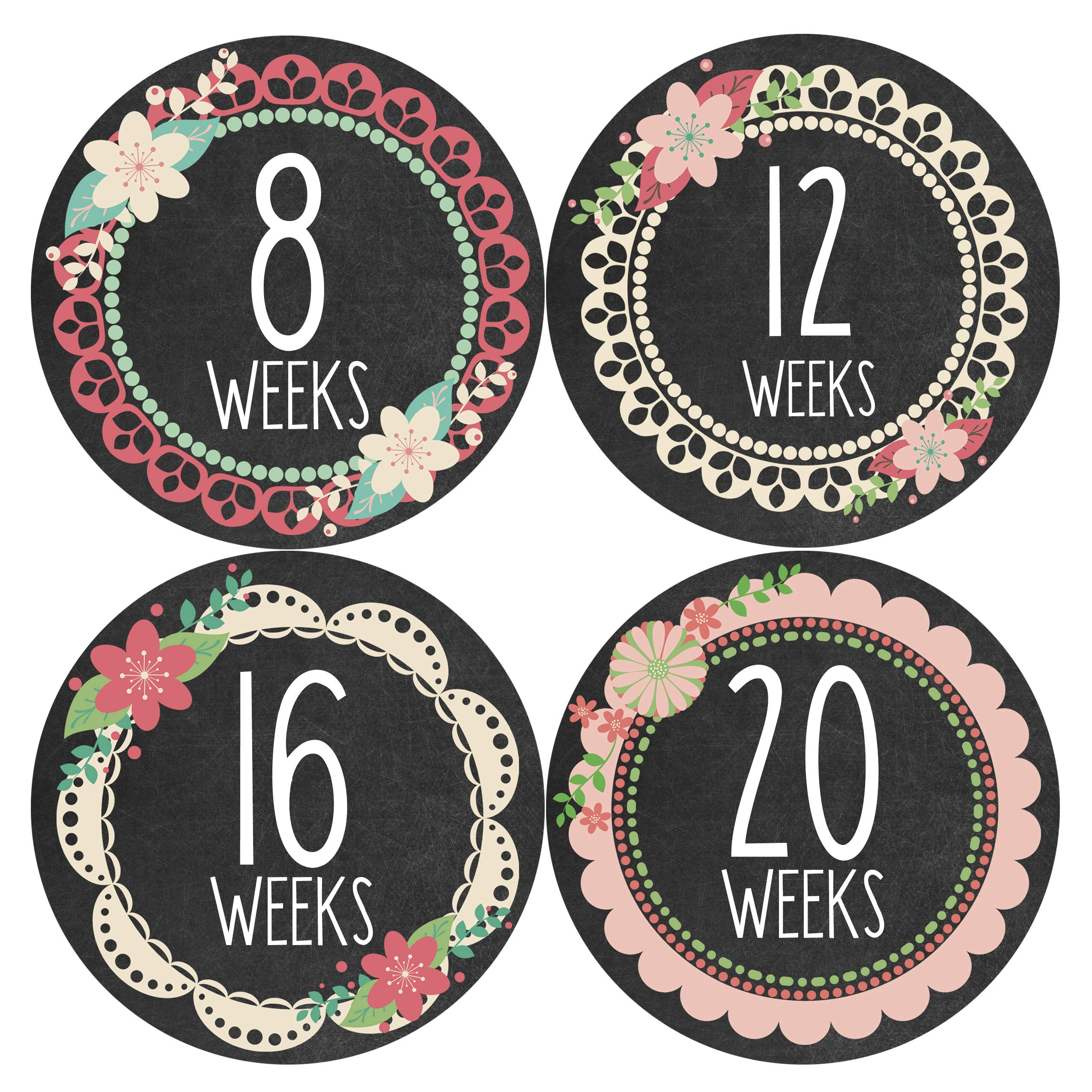 Months in Motion Pregnancy Weekly Belly Growth Stickers - Baby Bump Belly Stickers - Maternity Week Sticker - Pregnant Expecting Photo Prop Keepsake - Expectant Mom Gift - Style 914