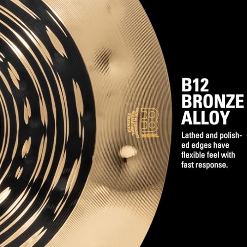 Meinl Cymbals Classics Custom Dual 14" Hihat Cymbal Pair for Drum Set, Dark/Brilliant — Made in Germany — B12 Bronze, 2-Year Warranty, (CC14DUH)