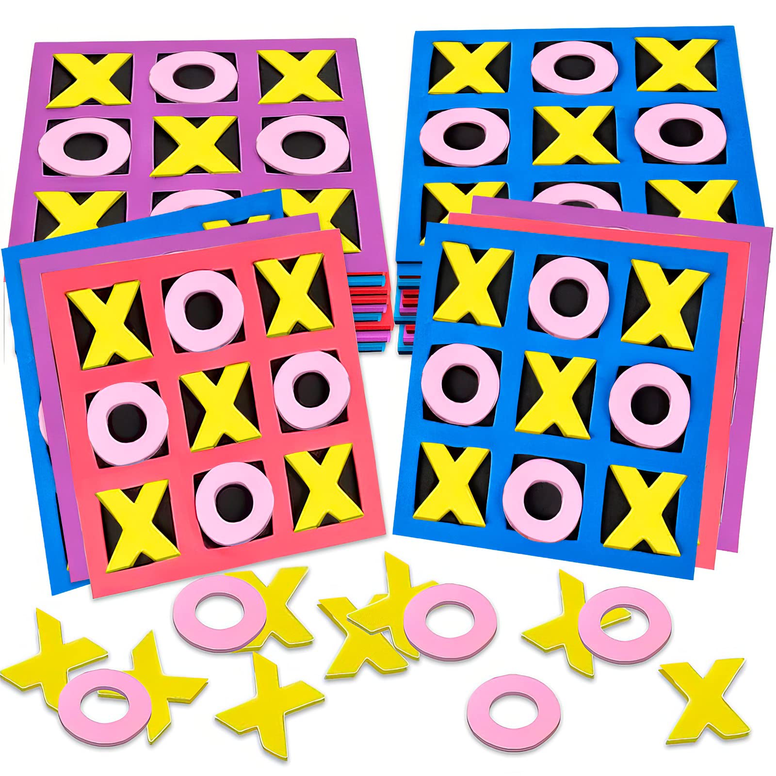 Gamie 5-Inch Foam Tic Tac Toe Mini Board Games (24 Pack) â Travel Tic Tac Toe Game for Kids, Indoor Recess Games for Classroom, Mini Board Games Bulk, Tic Tac Toe Party Favors for Kids