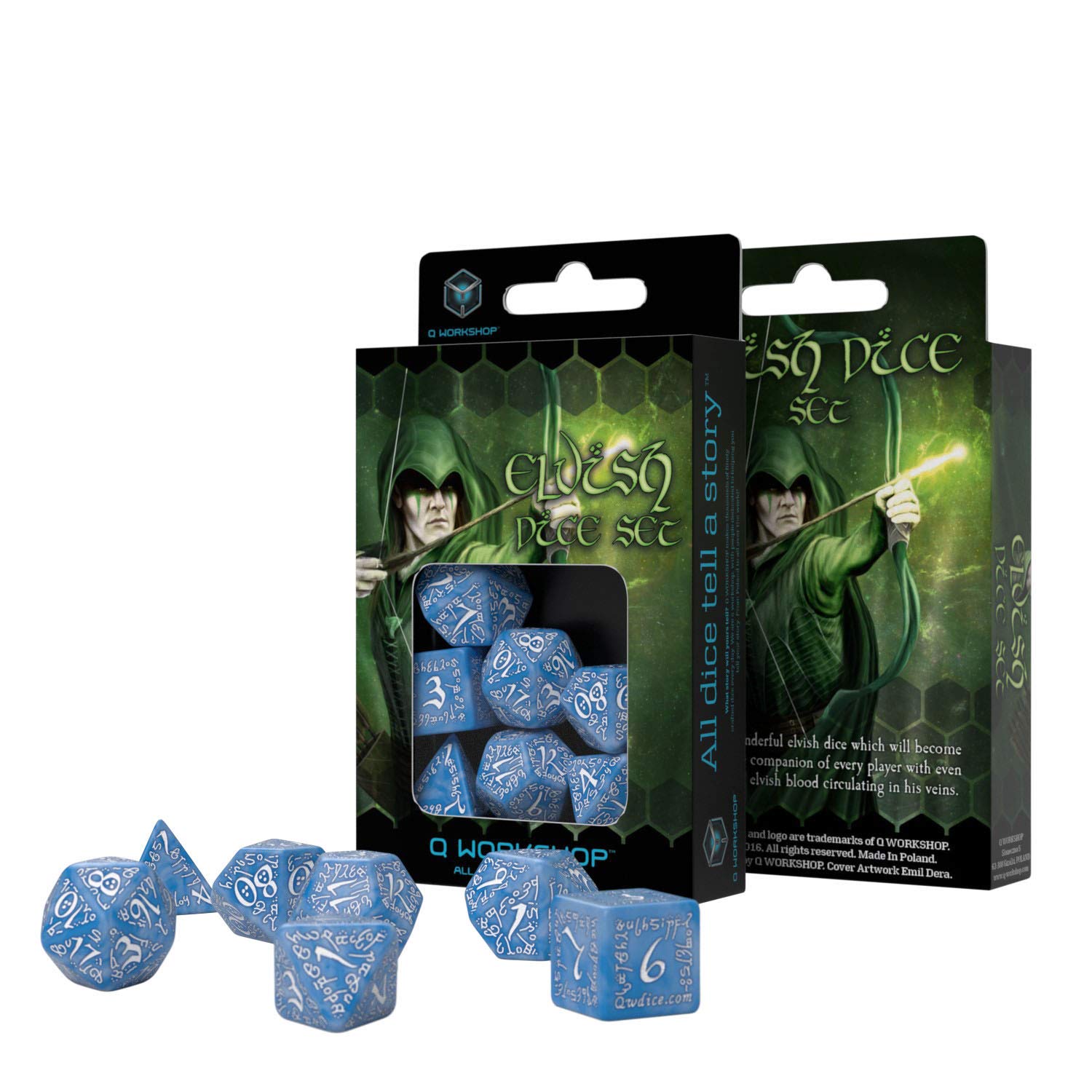 Elvish Glacier & White Dice Set