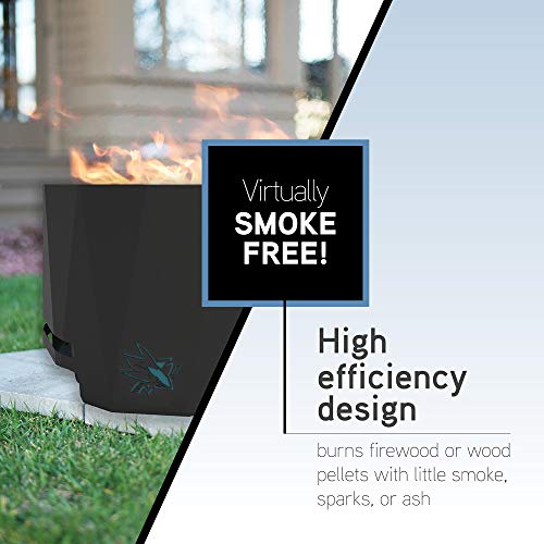 Blue Sky Outdoor Living NHL Colorado Avalanche 24β Steel Peak Patio Smokeless Fire Pit, Firewood and/or Wood Pellet Burning