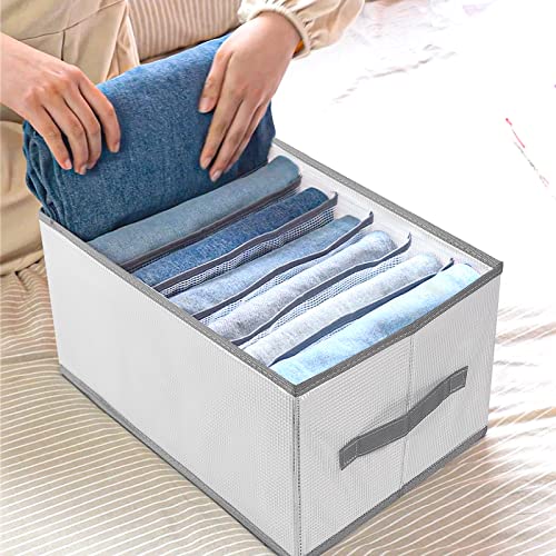 Clothes Organizer Drawer,Closet Dividers Box For Clothes Storage , 12 Compartments Foldable Drawer Organizer with Handles, Fabric Closet and Storage Basket for T-shirts, Jeans, Underwear,Grey(12 Grid)