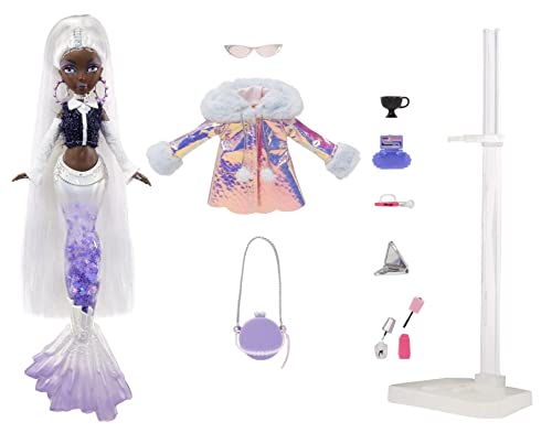 MERMAZE MERMAIDZ™ Winter Waves Crystabella™ Mermaid Fashion Doll with Color Change Fin, Glitter-Filled Tail and Accessories