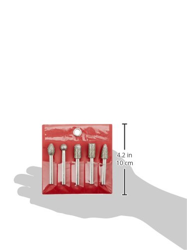 Big Horn 19391 5PC Diamond Burr Set - 1/4 Inch Shank, 50 Grit - Coarse