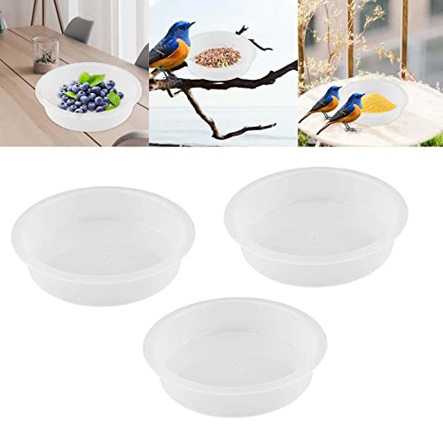 Baoblaze 3Pcs Plastic Birds Seed Feeder Birdbath Accessories Bird Feeding Station Tray
