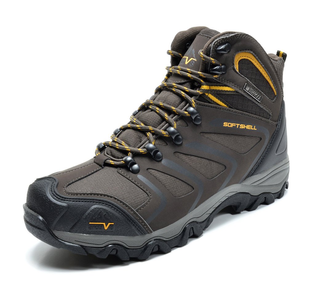 arctiv8 160448-M Men's Insulated Waterproof Construction Rubber Sole Hiking Boots Brown-Black-Tan Size 8.5