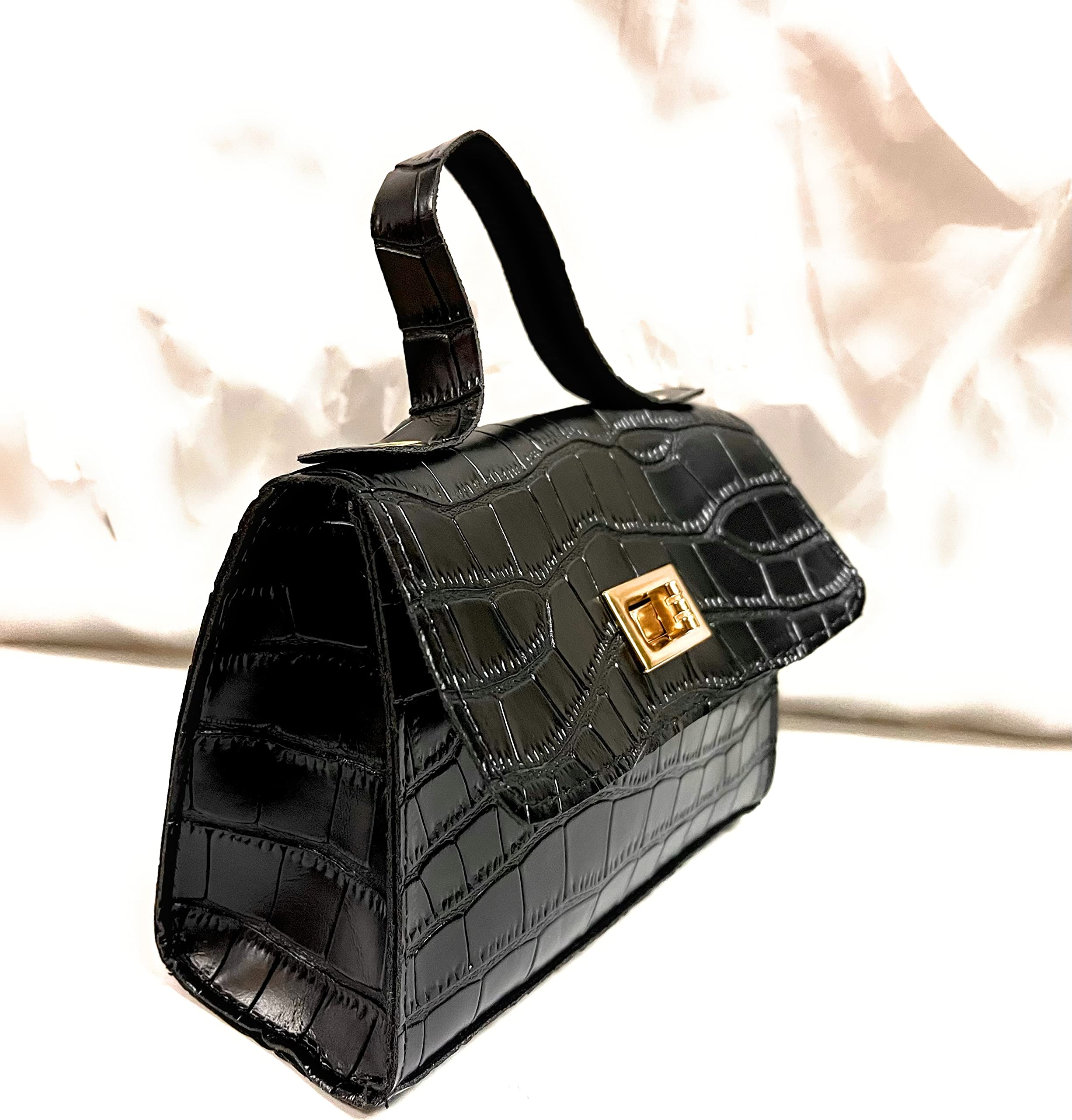 Luxury Handbags with Crossbody in premium PU Leather (Premium black)