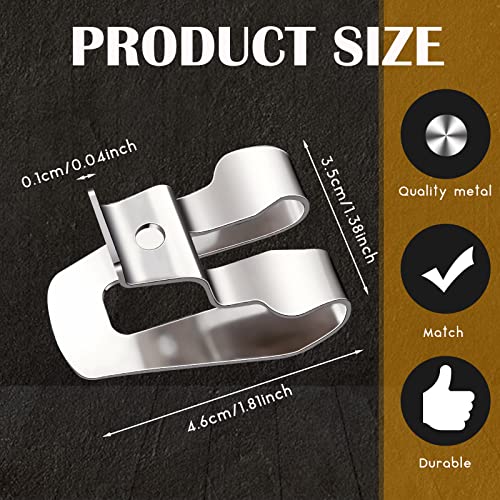 Replacement Belt Clip Hooks Stainless Steel Driver Belt Clip Drill Clip Hook Tool with Screws Power Tool Parts (4 Pieces)