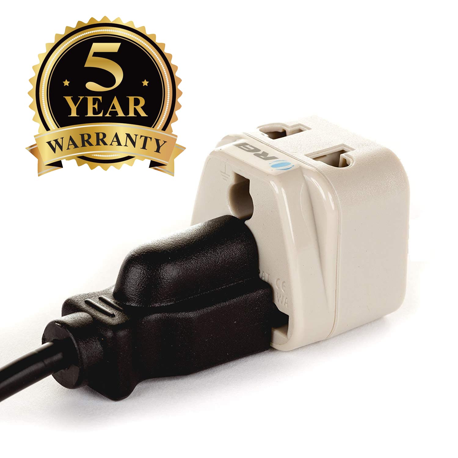 OREI US to Brazil Plug Adapter - Type N Travel Adapter for Brazil - Universal 2 in 1 - CE Certified - RoHS Compliant - White (DB-11C)
