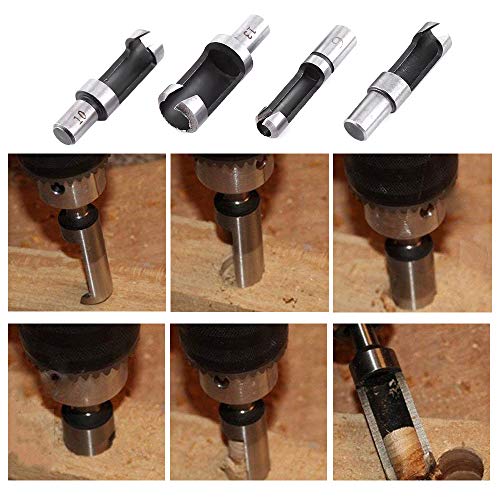 Bestgle 8Pcs Wood Plug Cutter Carbon Steel Straight and Taper Claw Drill Bit Set Woodworking Hole Saw Cutting Tool 5/8" 1/2" 3/8" 1/4"
