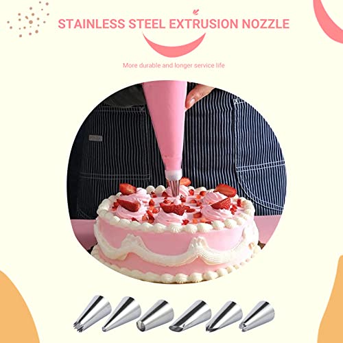 Distlety 12 Inches Cake Turntable, Cake Turntable Rotating Cake Decorating, Ultra Quiet Glass Turntable Cake Stand with Pink Sturdy Base
