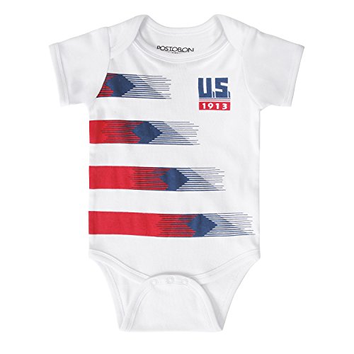 Postobon Newborn Baby US Unique Soccer Bodusuits Onesies, White, 0-6 mos…