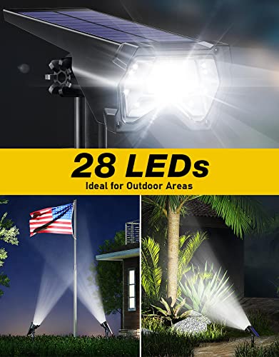 BRILLANFIRE Solar Lights Outdoor, 2-in-1 Solar Lights for Outside, Solar Powered Spot Lights Outdoor Waterproof, Outdoor Solar Lights for Walkway Yard Garden Patio Driveway, 4 Pack，Black