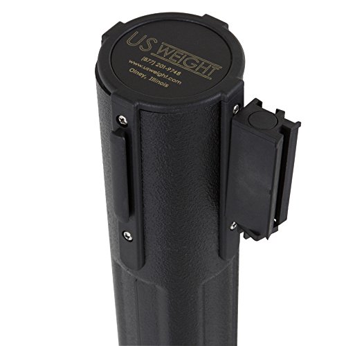 US Weight - U2000 Sentry Stanchion with 6.5 Foot Retractable Belt β Easy Connect Assembly (2-Pack), Black