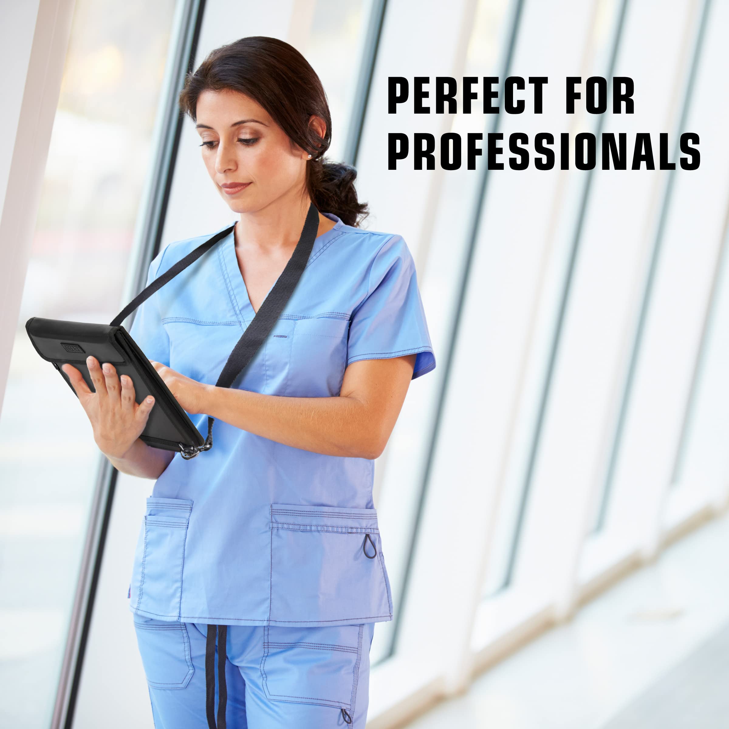 USA Gear Tablet Sleeve - Tablet Carrying Case with Open Front Design & Shoulder Strap - Compatible with Samsung Galaxy Tab 9.6, iPad 5th-9th Gen, 9.7" iPad Air 2 and iPad Pro, and More 9" Tablets