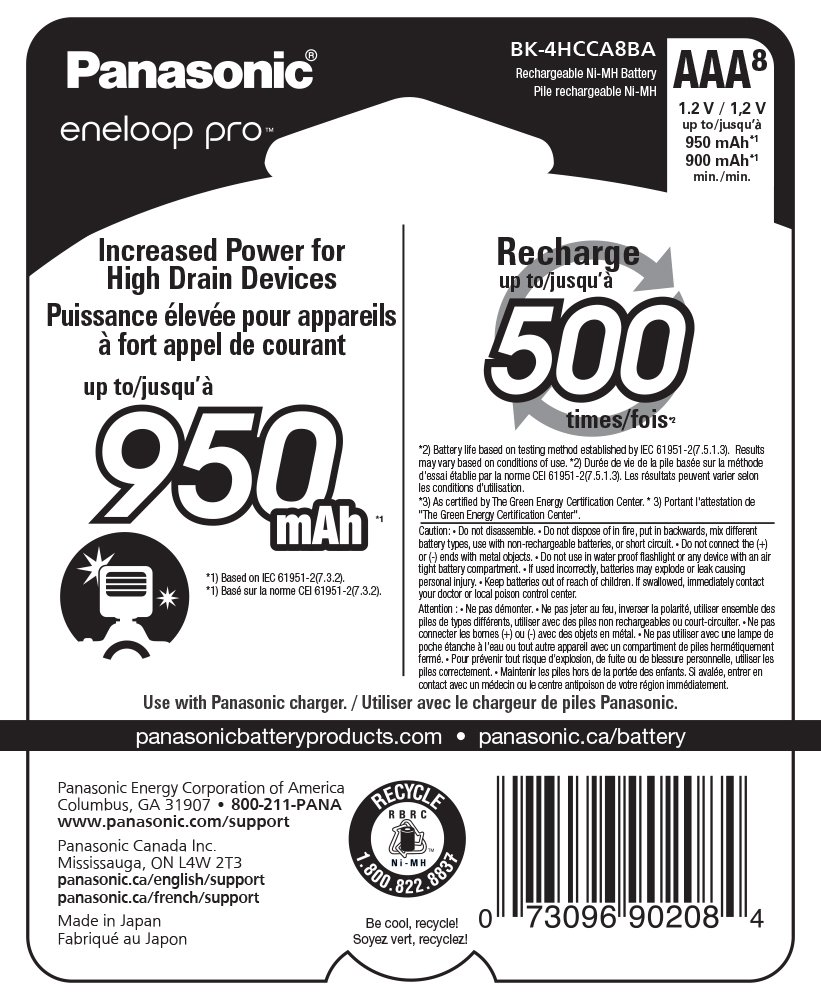 Eneloop Panasonic pro AAA Batteries (8-Pack) and Advanced pro 4 Hour Quick Charger