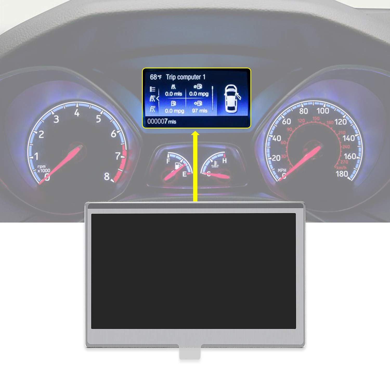 Ardour Van Tepeng Color Display Speedometer Gauge Cluster Screen Compatible with 2013 2014 2015 2016 Ford Escape Focus 150 MPH dials Replace LQ042T5DZ11 LQ042T5DZ13A