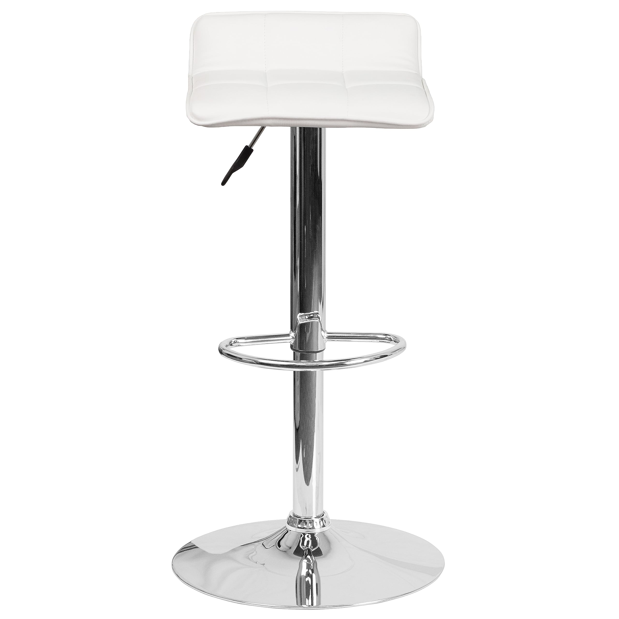 Flash Furniture Maurice 26'' High Cherry Wood Counter Height Stool with Arms, Carved Back and Black LeatherSoft Swivel Seat