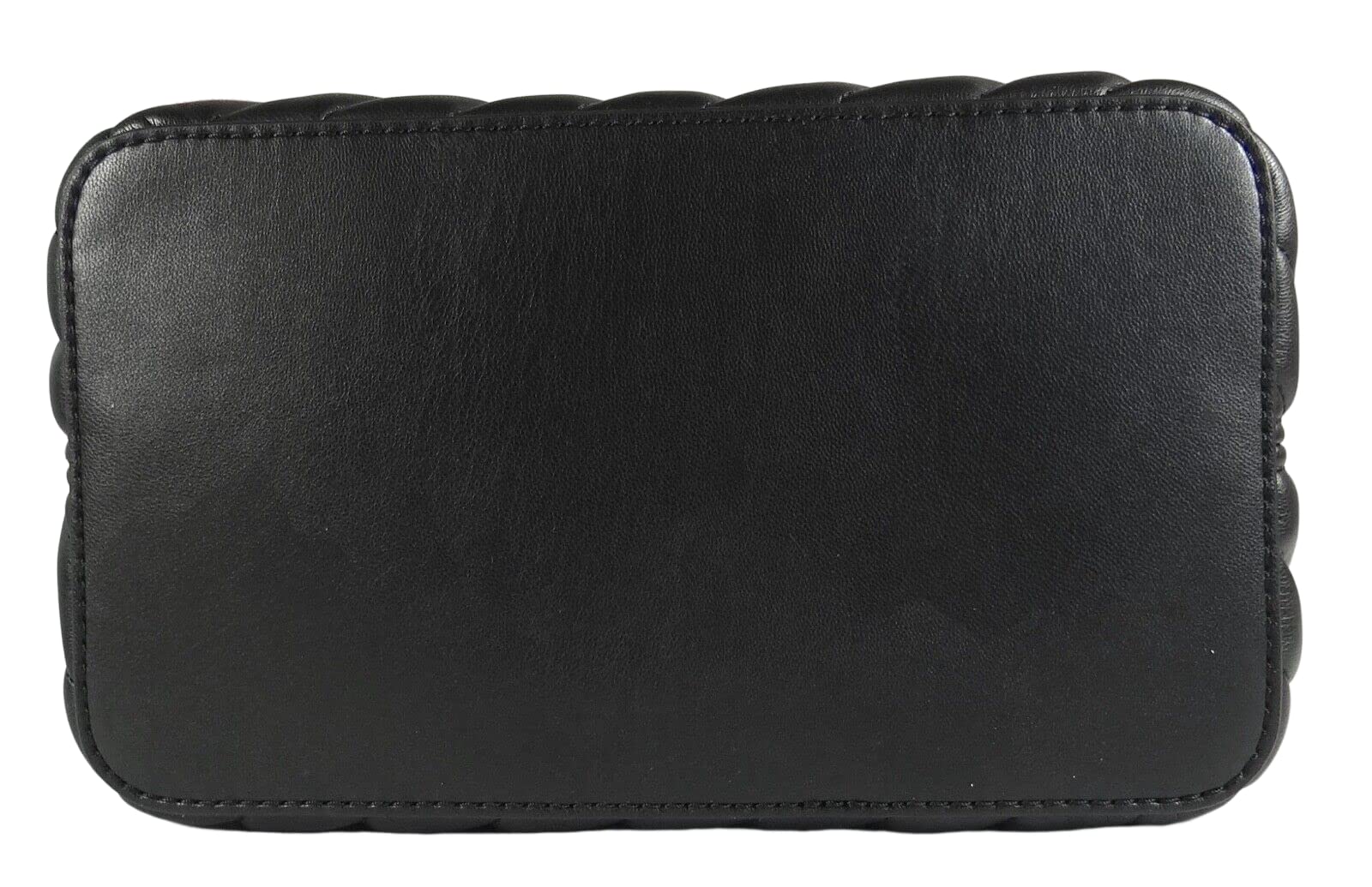 Michael Kors Suri Medium Bucket Crossbody Quilted Vegan Faux Leather Bag (Black)