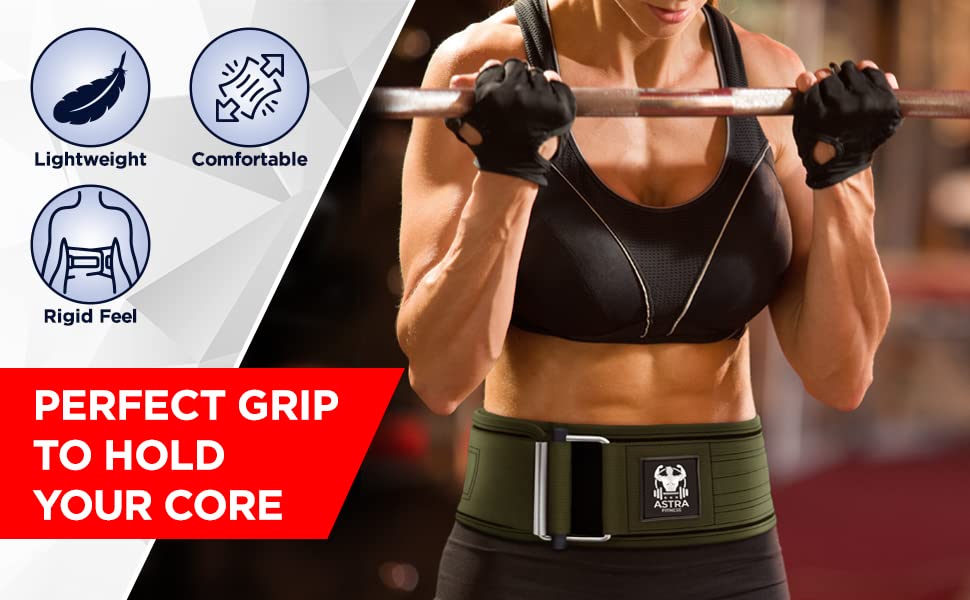 Astra Fitness Men & Women Gym Belt for Weight Lifting- Amazing for Squats, Lunges, Thrusters - Athletes Belt