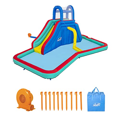 Bestway H2OGO! Waterfall Waves Mega Water Park | Inflatable Slide and Pool Fits Up to 6 Children