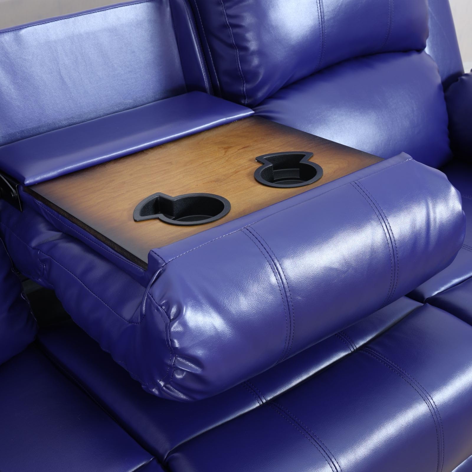 Caberryne 2 Pieces Leather Recliner Sofa Set,Recliner Sofa and Loveseat Sets for Living Room Furniture Sets,Dark Blue Recliner Couch Set for Living Room/Office/Theater Seating(Sofa Set 2 Pieces)