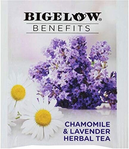 Bigelow Benefits Sleep Chamomile & Lavender Herbal Tea 18 Tea Bags (Pack of 2)