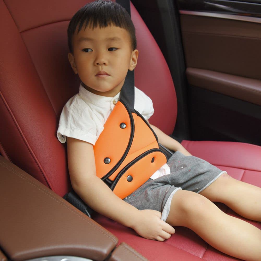 Baby Kids Holder Triangle Adjuster Clip Seat Belts Seat Cover Shoulder Harness Strap Car Safety Cover(red)