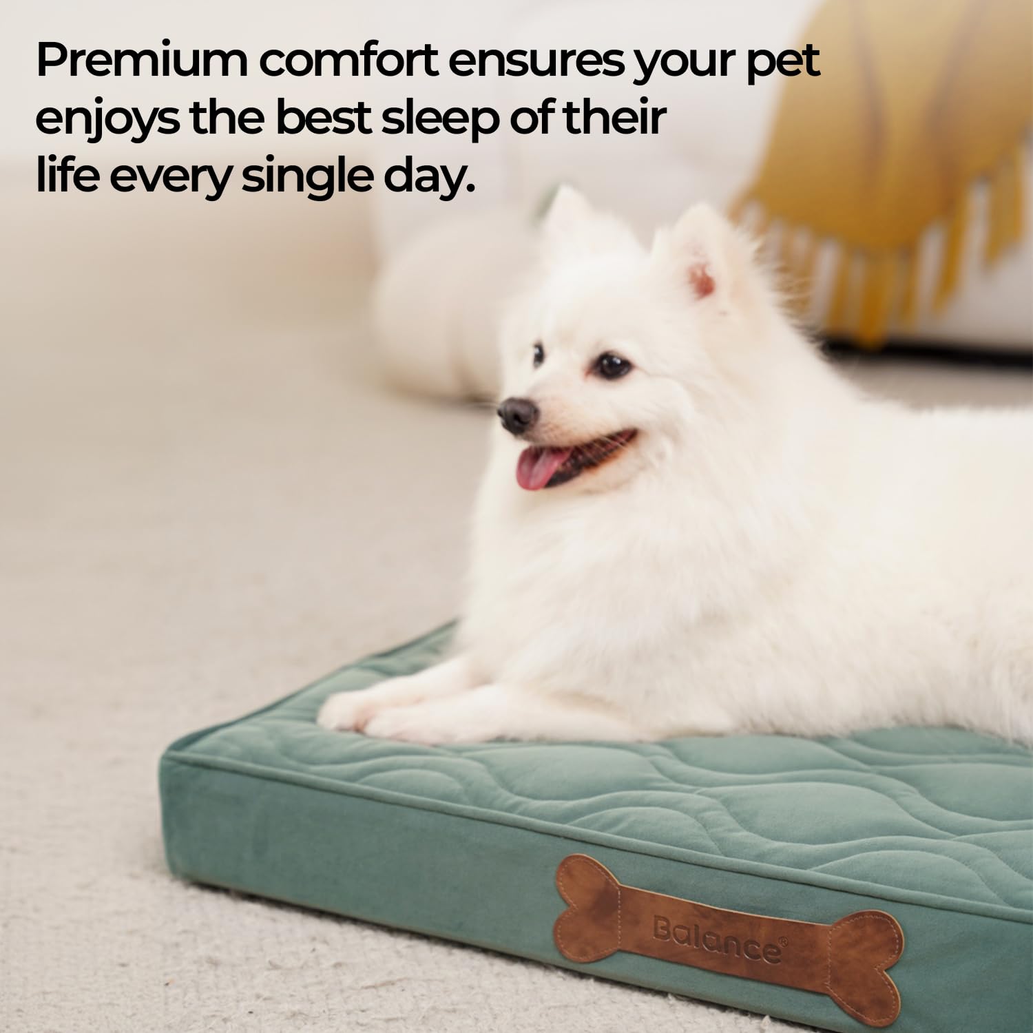 BALANCE Dog Crate Bed,Water-Resistant Orthopedic Dog Beds with Nonskid Bottom, Washable Kennel Bed Dog Mattress