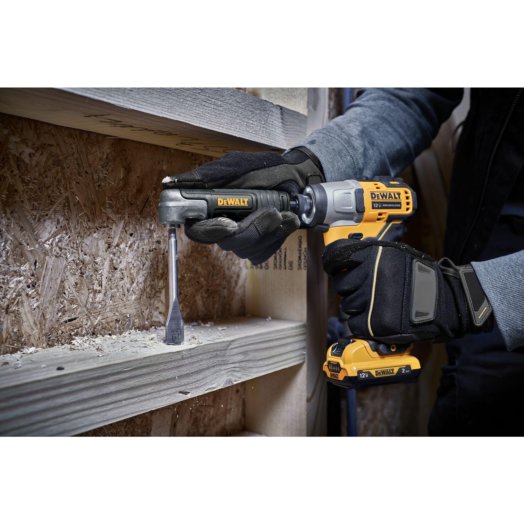 DEWALT Right Angle Drill Adaptor, FlexTorq, 4-in-1 System, Compact, Straight Flexible Shaft, 12-Inch (DWAMRASETFT)