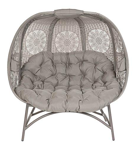 Flowerhouse Cozy 4-Legged Metal Outdoor Pumpkin Lounge Chair Dreamcatcher Sand