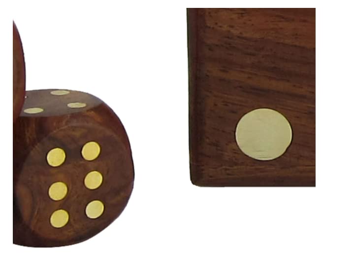 KAM Home Wooden Game Dice Box with Five Dice Gifts for Christmas