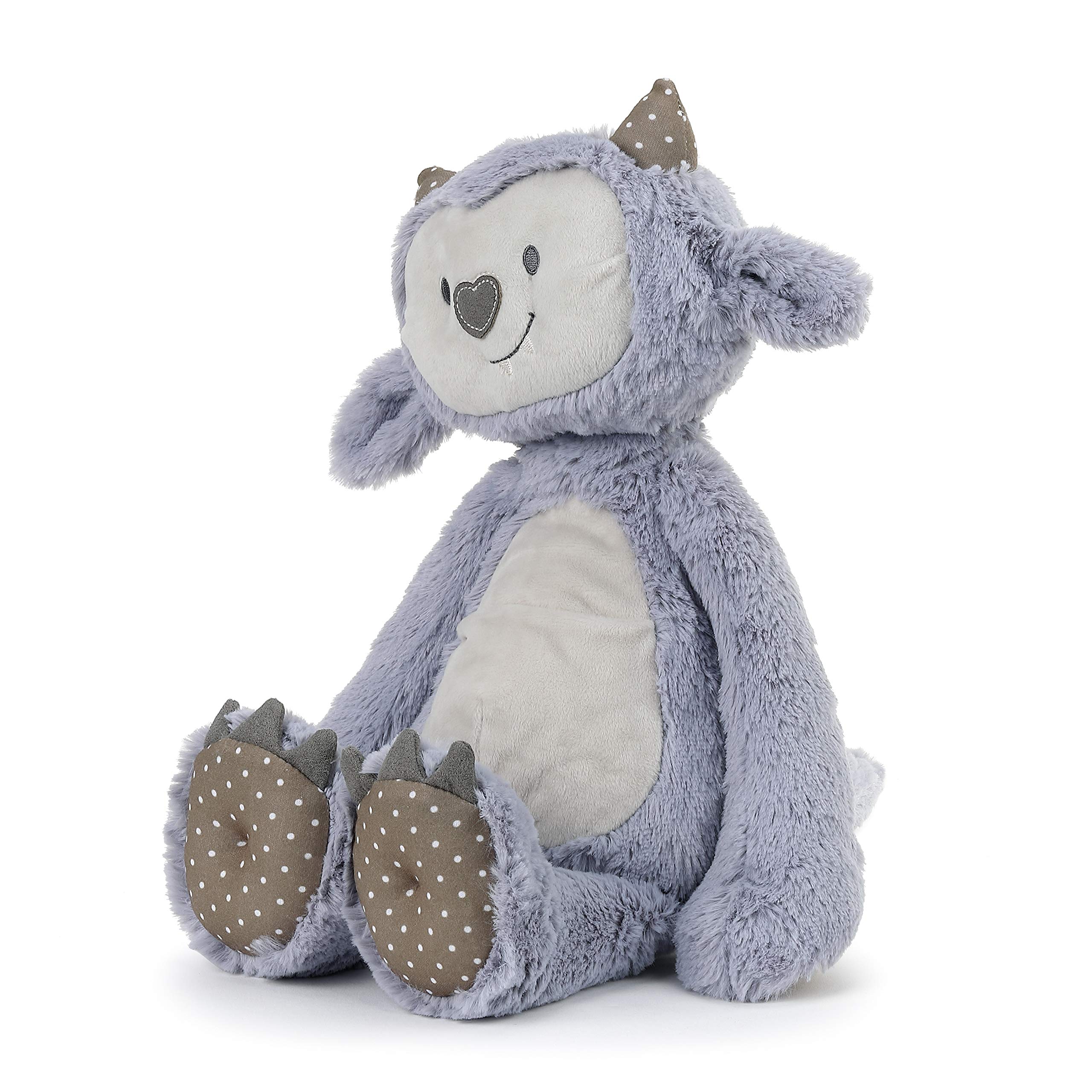 DEMDACO Growl Pal Let's Be Brave Polka Dot Purple 16 inch Plush Fabric Figure Toy