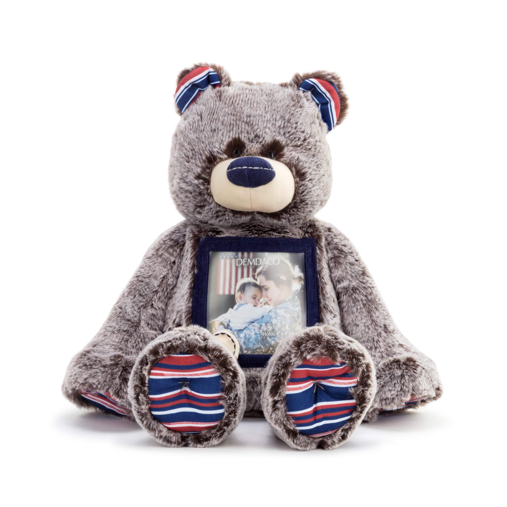DEMDACO Military Here to Hug Photo Natural Brown 12 inch Plush Polyester Stuffed Bear