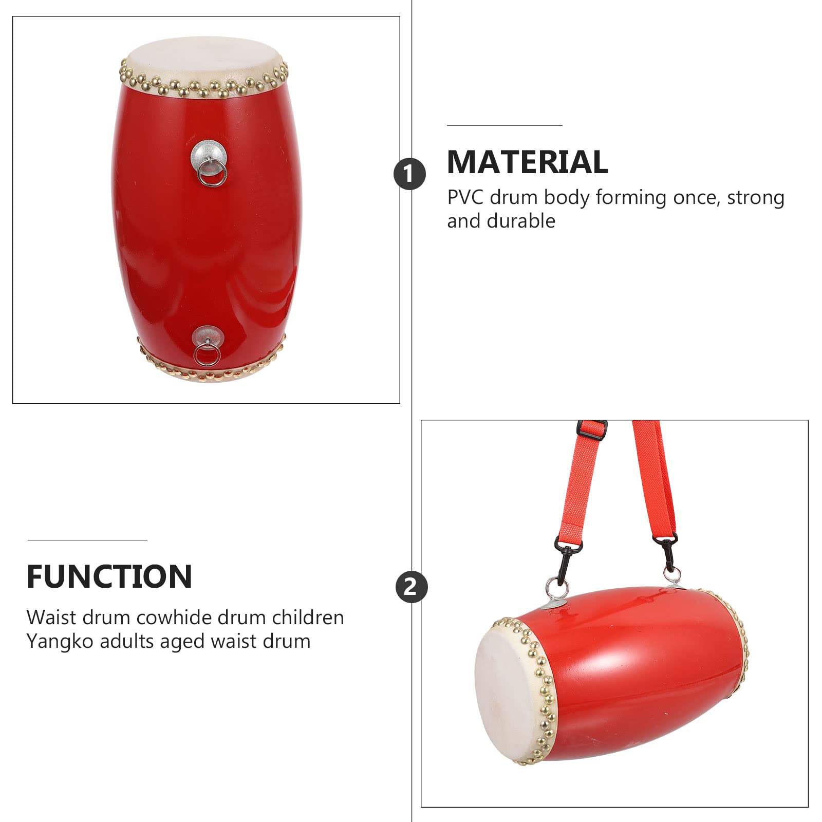 ARTIBETTER 1 Set Traditional Waist Drum Waist Drum Durable Performance Hand Drum