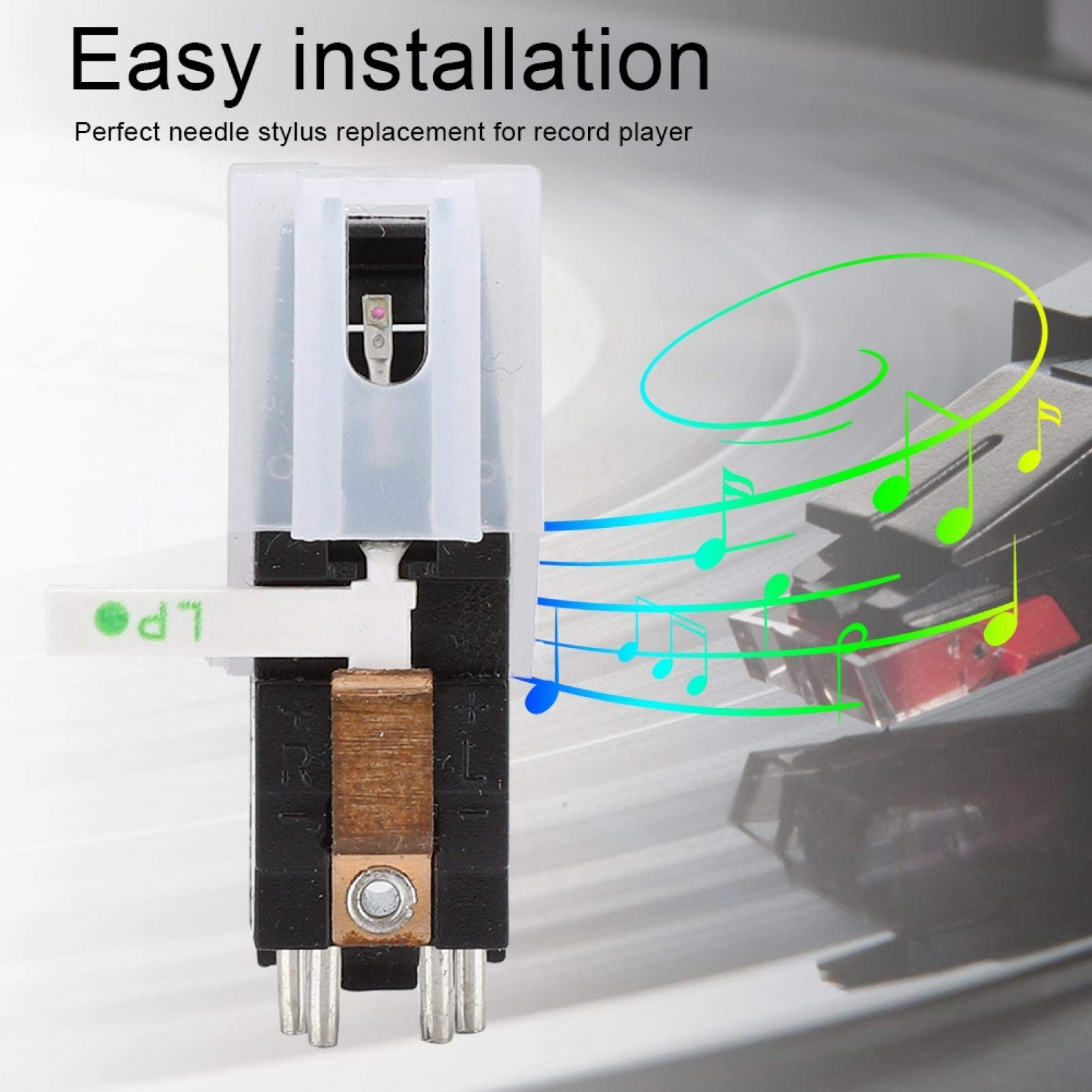Junlucki Record Needle Stylus | Replacement Record Player Stylus | High Accuracy Dual Needle Stylus and Dual Needle Stereo Stylus Phono Cartridge Turntable Record Player