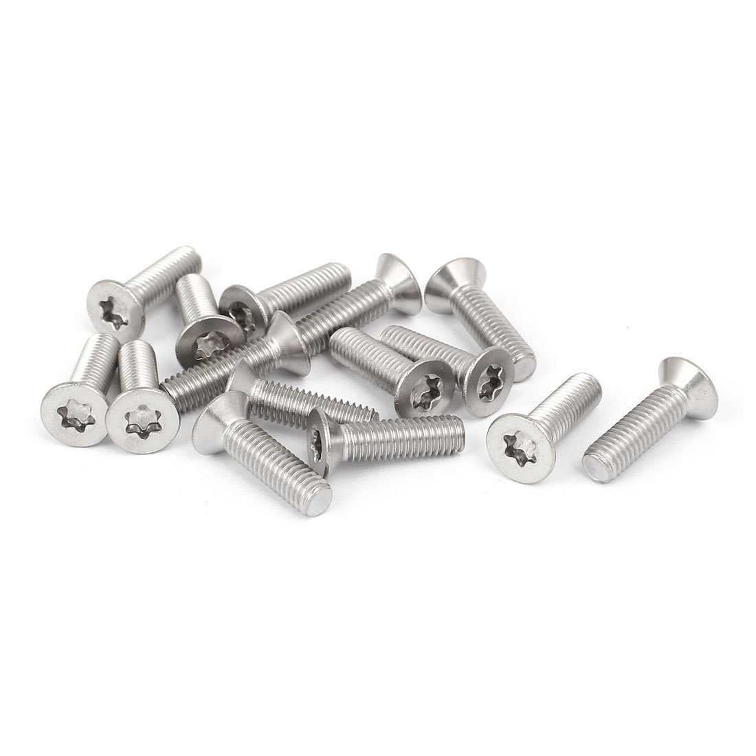 uxcellÂŽ M5 x 18mm 316 Stainless Steel Flat Torx Head Machine Screw Silver Tone 15pcs