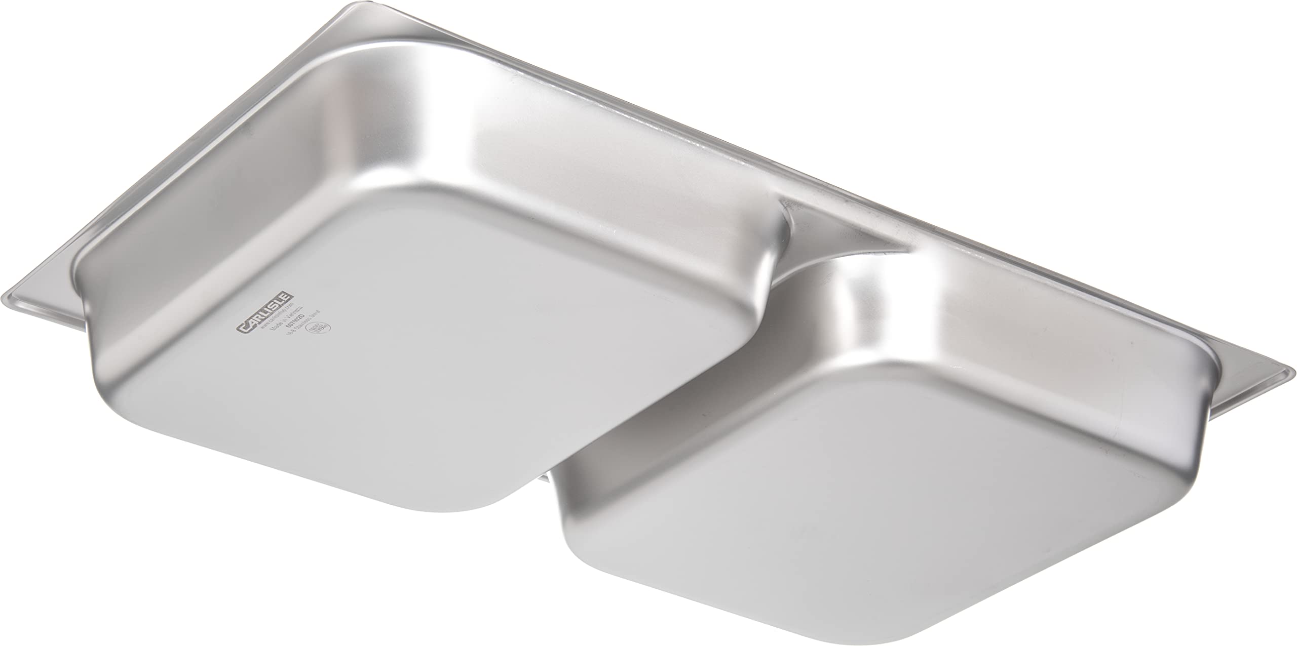 Carlisle FoodService Products Durapan Stainless Steel Divided Steam Table Pan for Catering, Hotel, and Restaurants, Full-Size 2.5 Inches Deep, Silver, (Pack of 6)