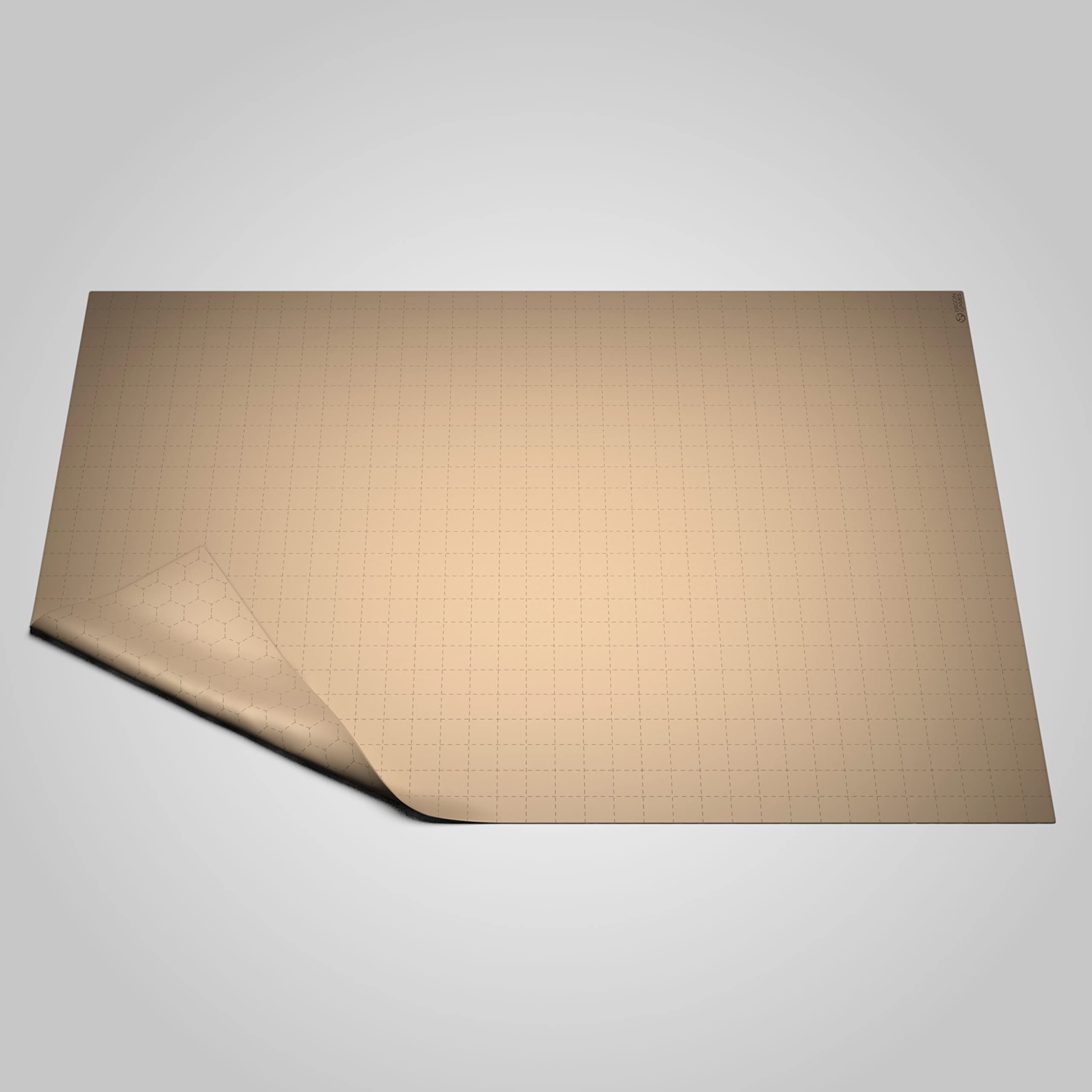 Ergon Games Silicone Battle Grid Mat for TTRPG | Parchment 2' x 3' Dungeon Master Mat. For use with Dry Erase Markers.