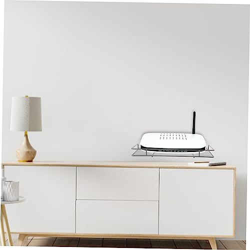 Cabilock Iron Nail- Router Storage Rack Bathtub Faucet Handles Bathroom Decor Tv Lower Row Small Wall Shelves Tv Top Shelf Router Shelf No Drill Tv Mount Wall Hanging Storage Rack Grey