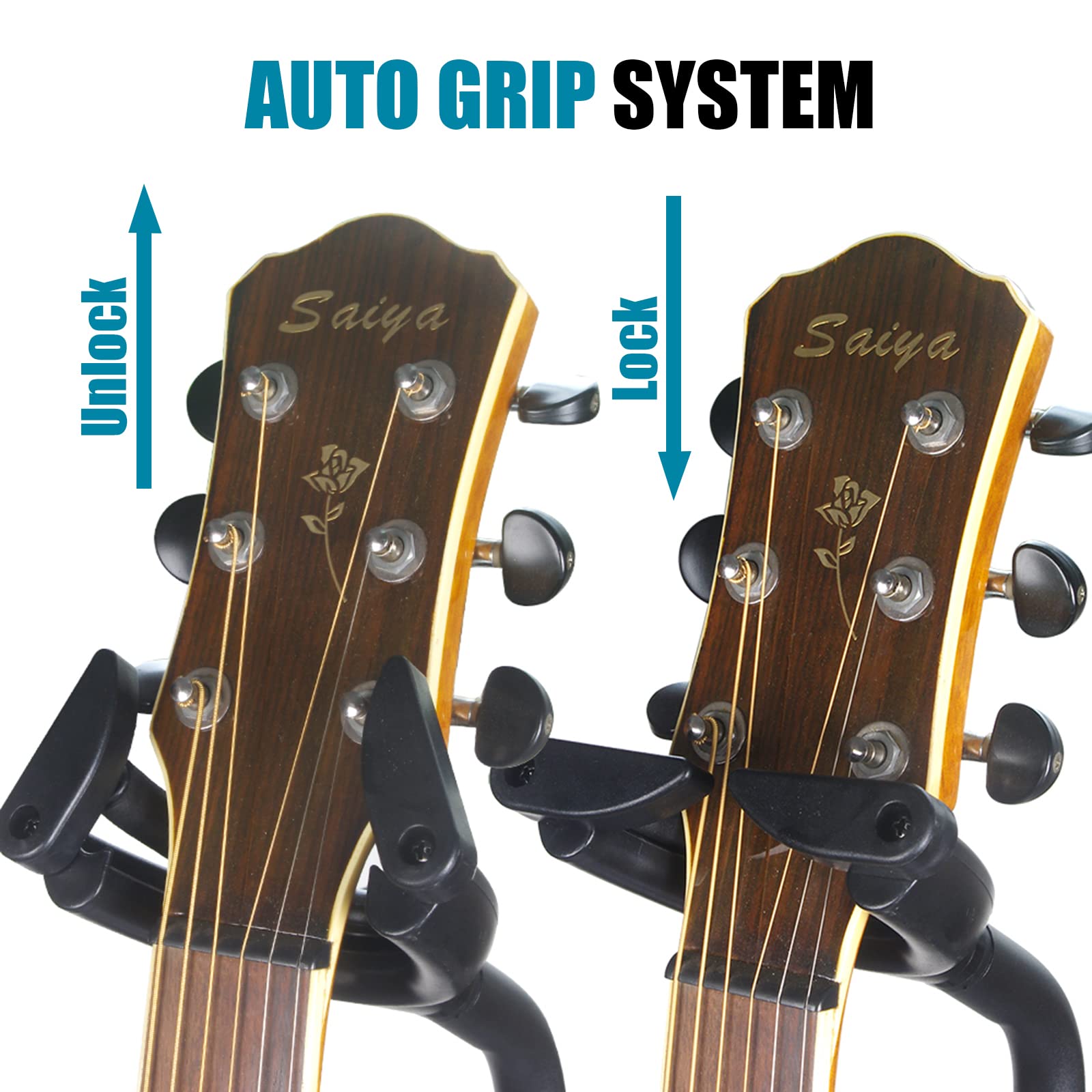 GLEAM Guitar Stand - Universal Guitar Rack for Electric, Acoustic Guitar and Bass